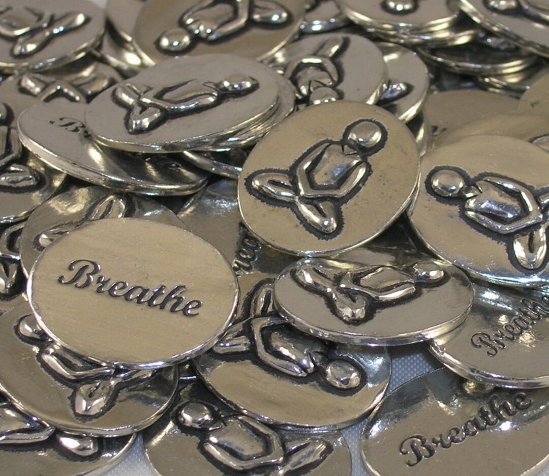 Yoga Breathe Inspiration Coins - SET OF 10 - Etsy