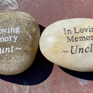 In Loving Memory Engraved River Rock With Various Sentiments - SOLD ...
