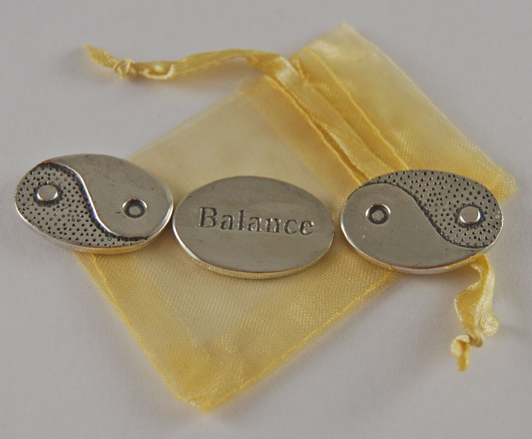 Set of 3 Yin Yang Balance Inspiration Coins With Organza Bag - Etsy