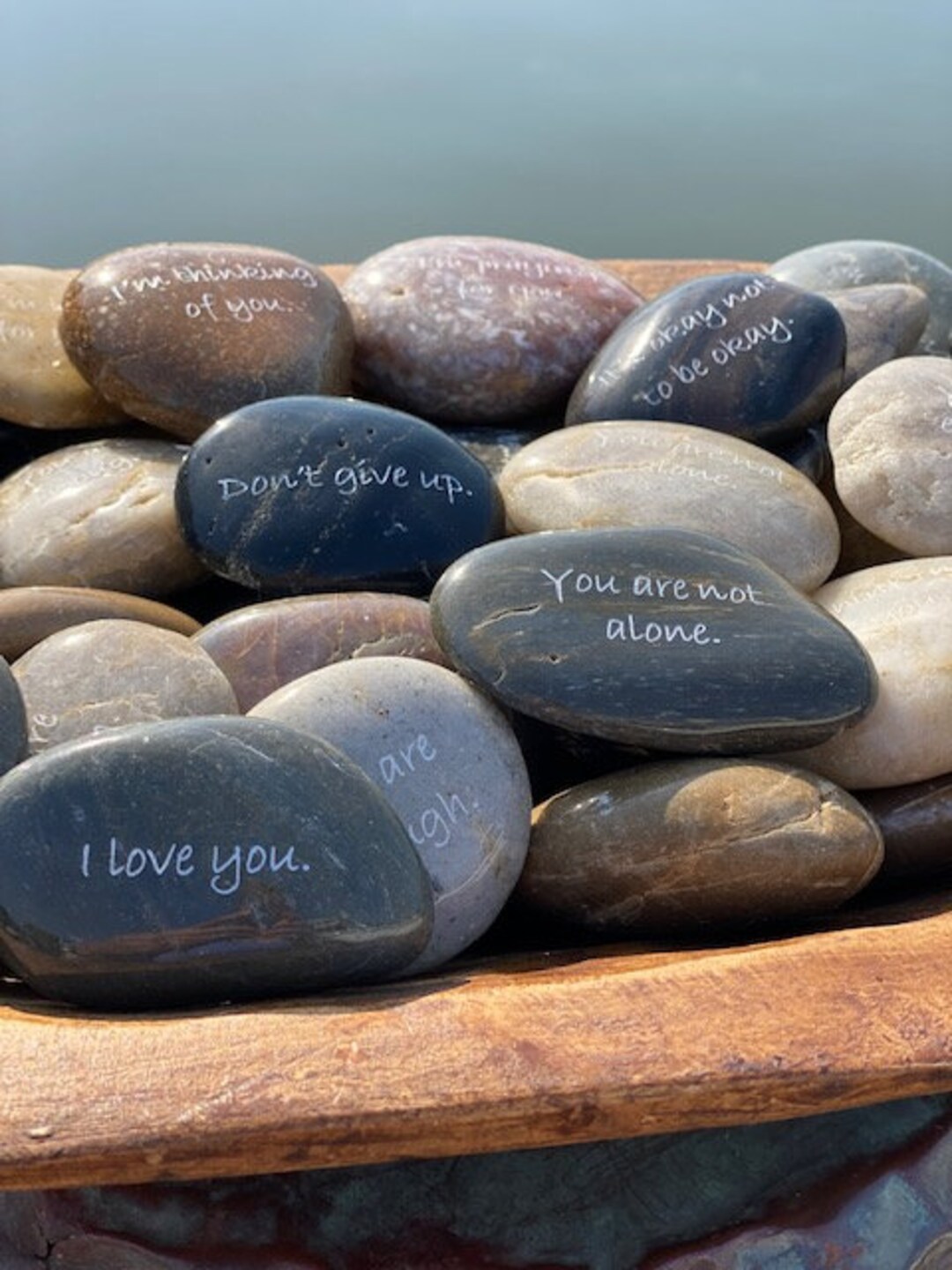 Engraved River Rocks Support and Encouragement Stones Bulk Sets Suicide ...