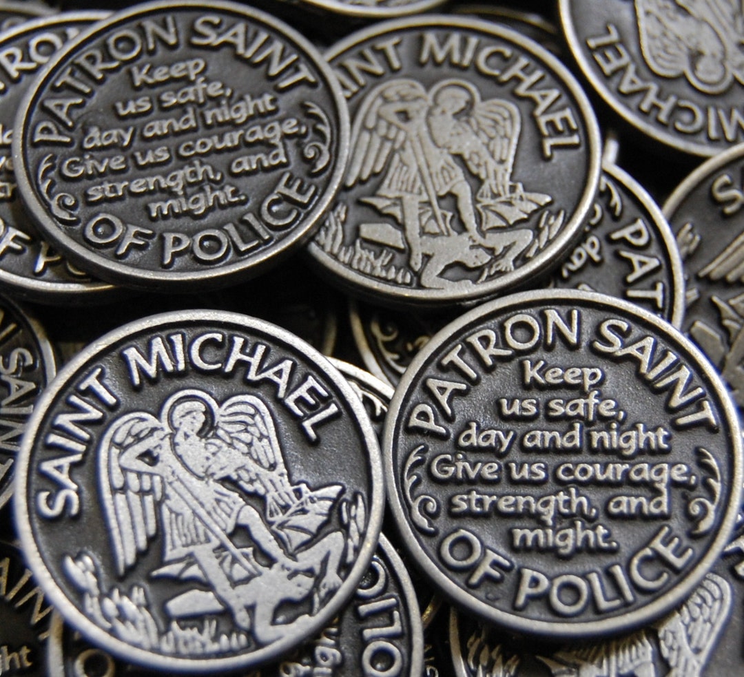 Saint Michael Patron of Police Pocket Tokens - SET OF 10 - Etsy
