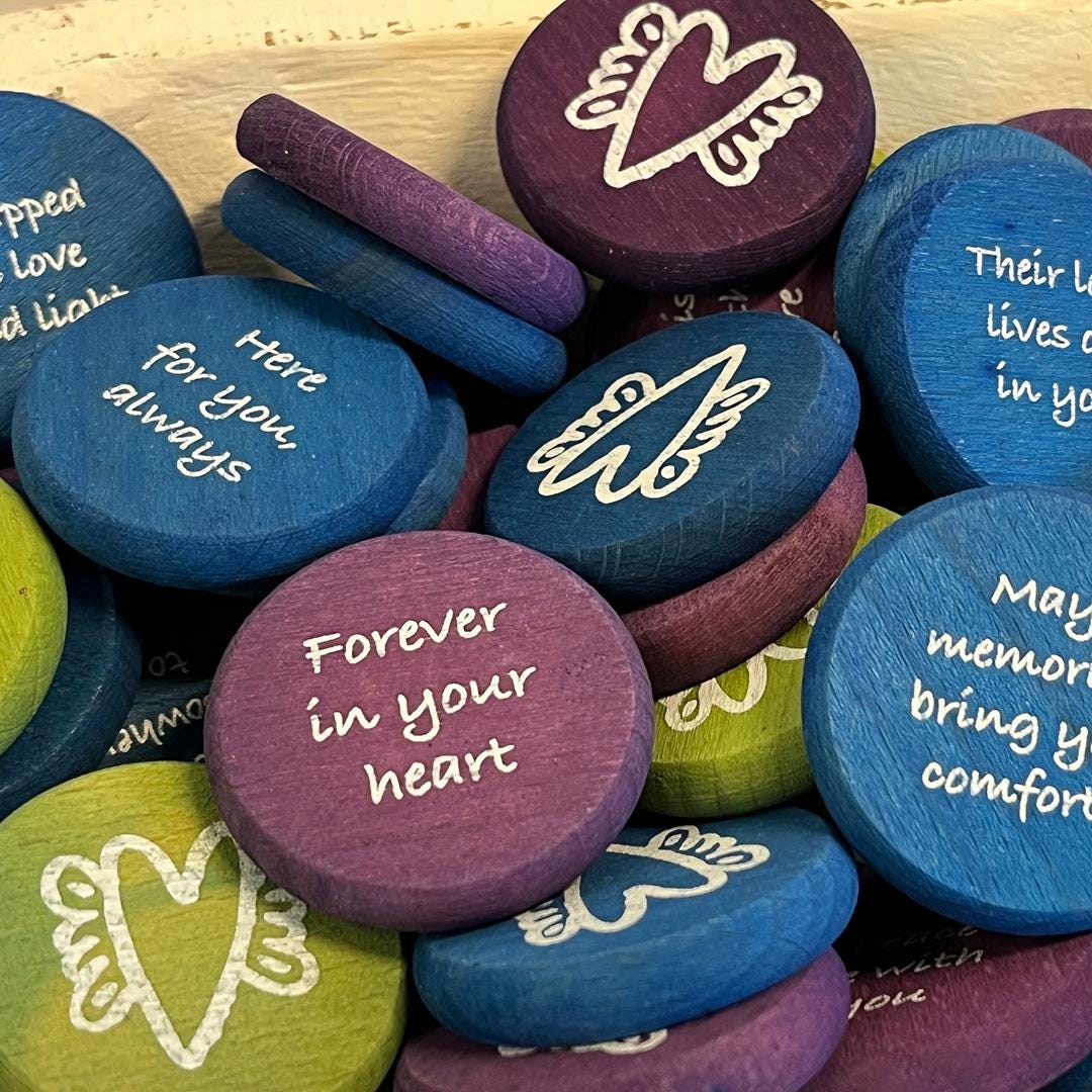 Grief and Support Wood Coin Tokens - Sold Individually - Etsy