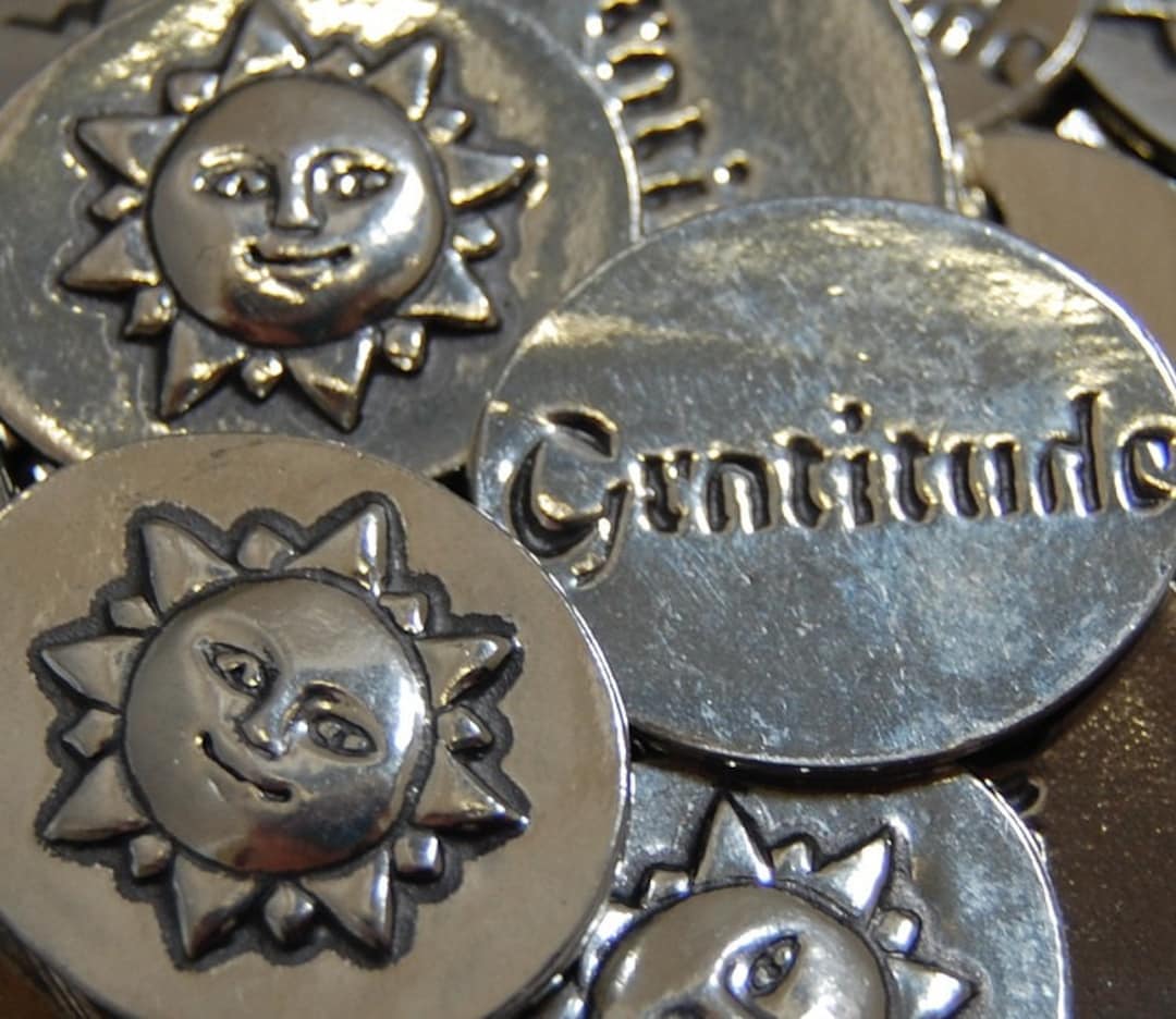 Sun Gratitude Inspiration Coins - SET OF 10 - Etsy