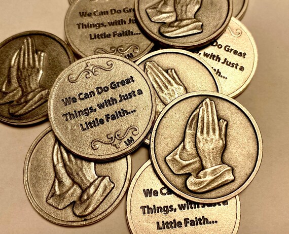 Praying Hands We Can Do Great Things Pocket Tokens SET OF | Etsy
