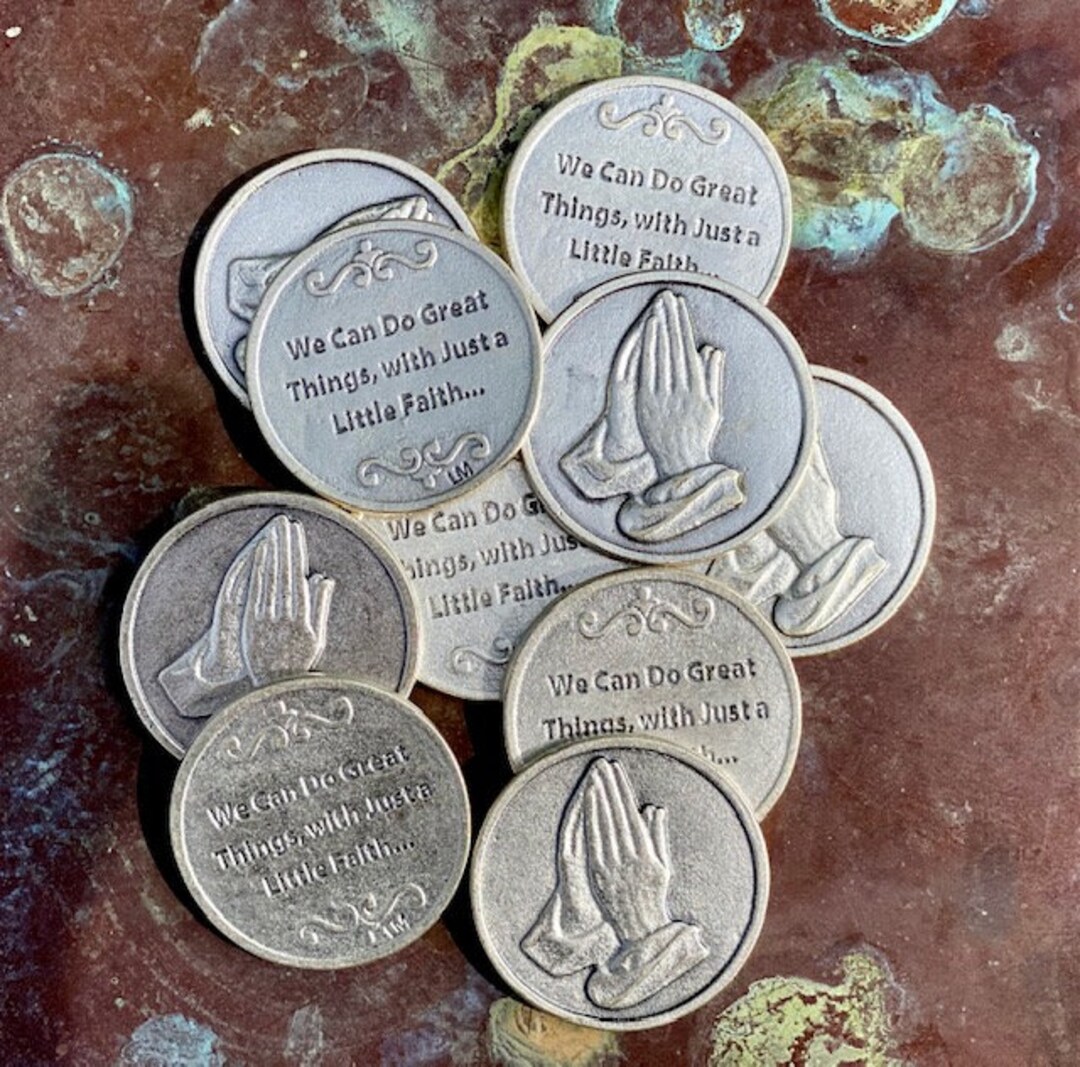 Praying Hands - We Can Do Great Things Pocket Tokens - SET OF 10 - Etsy