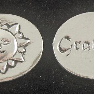 Set of 3 Sun Gratitude Inspiration Coins With Organza Bag - Etsy