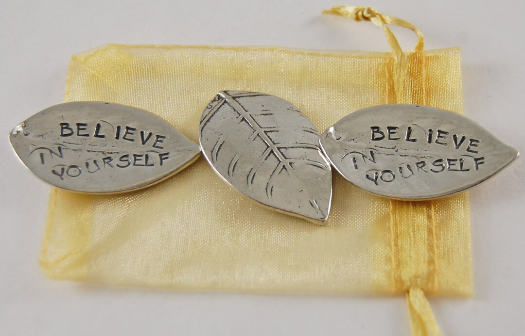 Set of 3 Believe in Yourself Sentiment Tokens With Organza Bag - Etsy