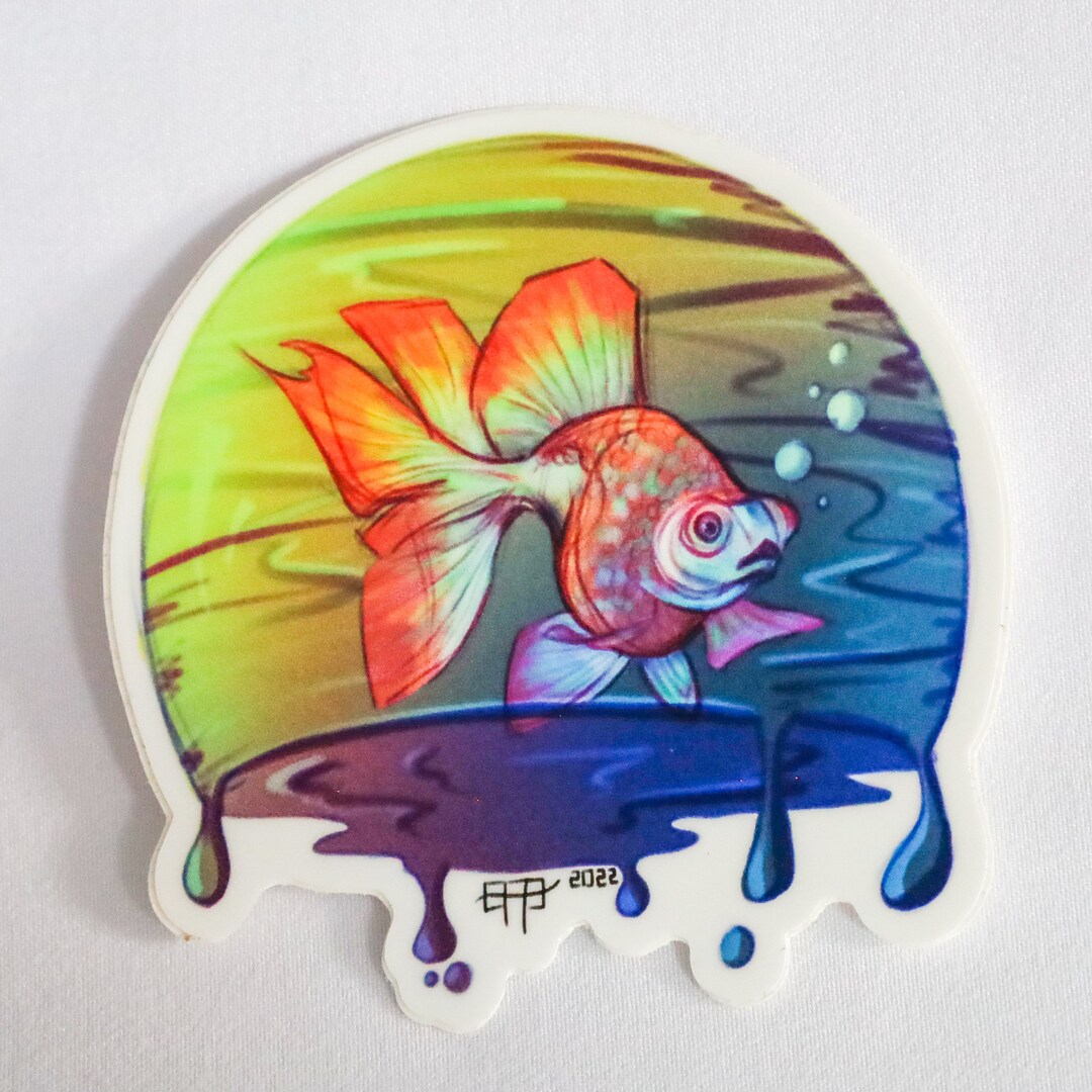 Opal Goldfish Sticker: Waterproof Vinyl Die Cut Fantasy Art - Etsy