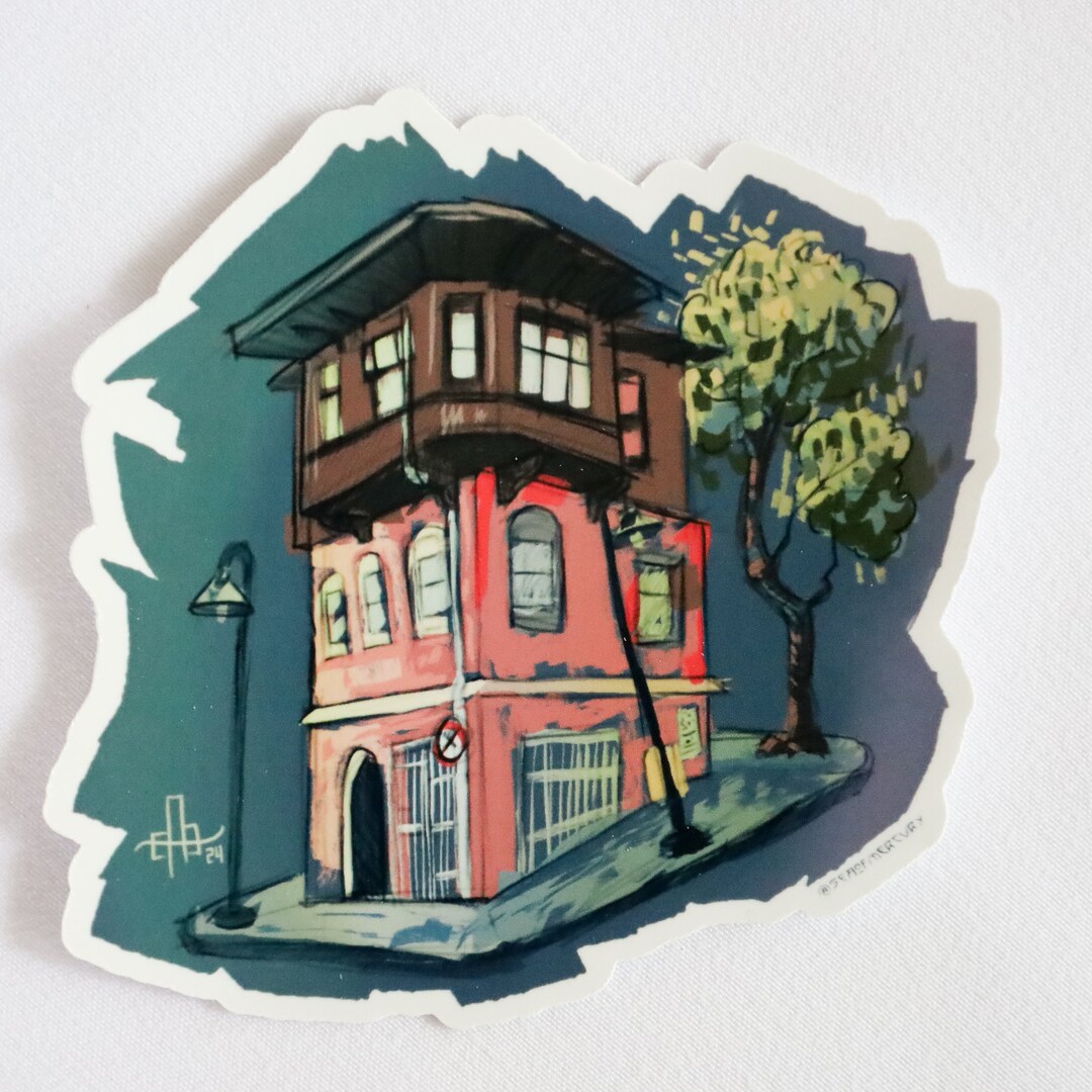 Block Shock Around the Block Urban City Street Sticker Illustration ...