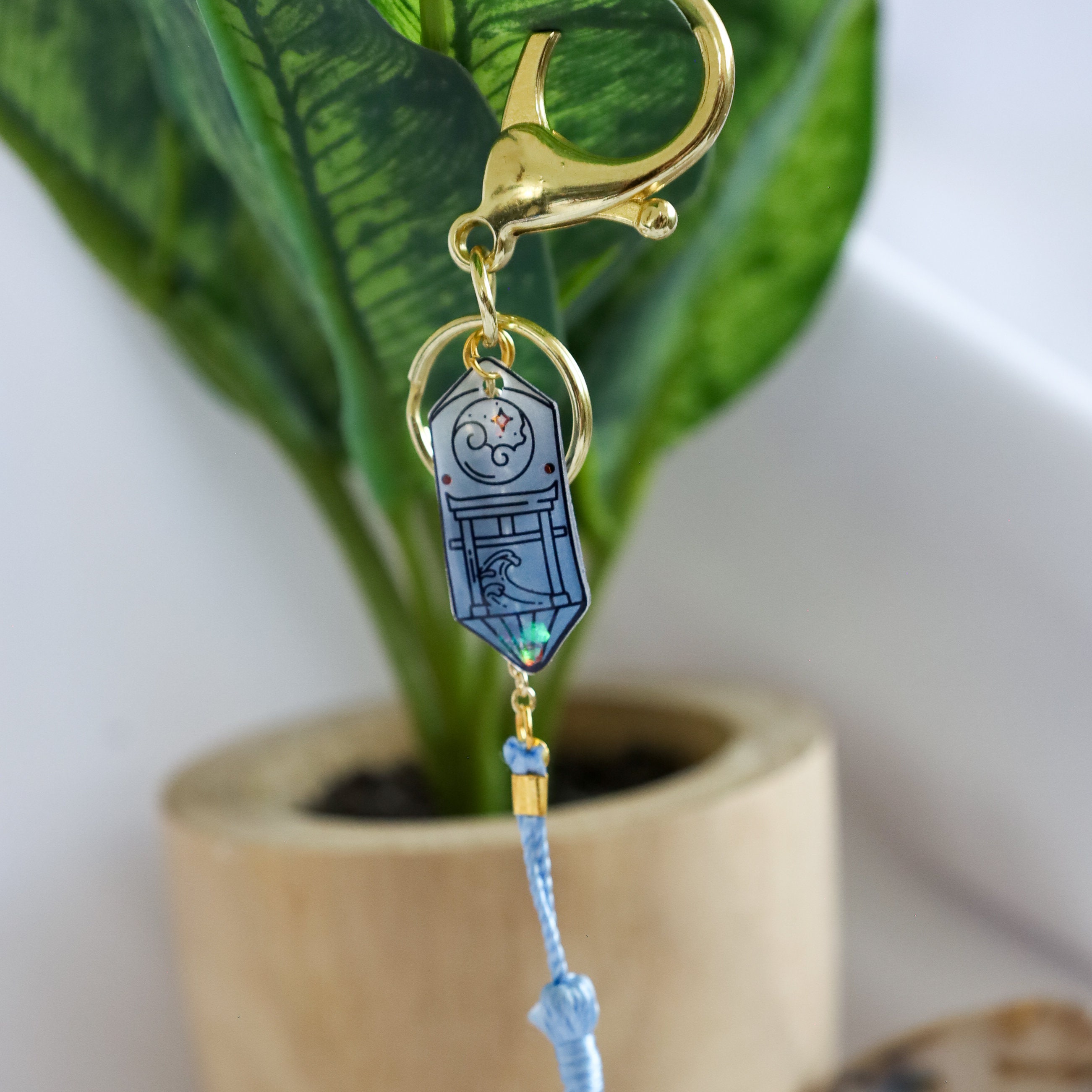 Handmade Shinto Torii Gate Japanese Shrine Keychain With Wave and ...