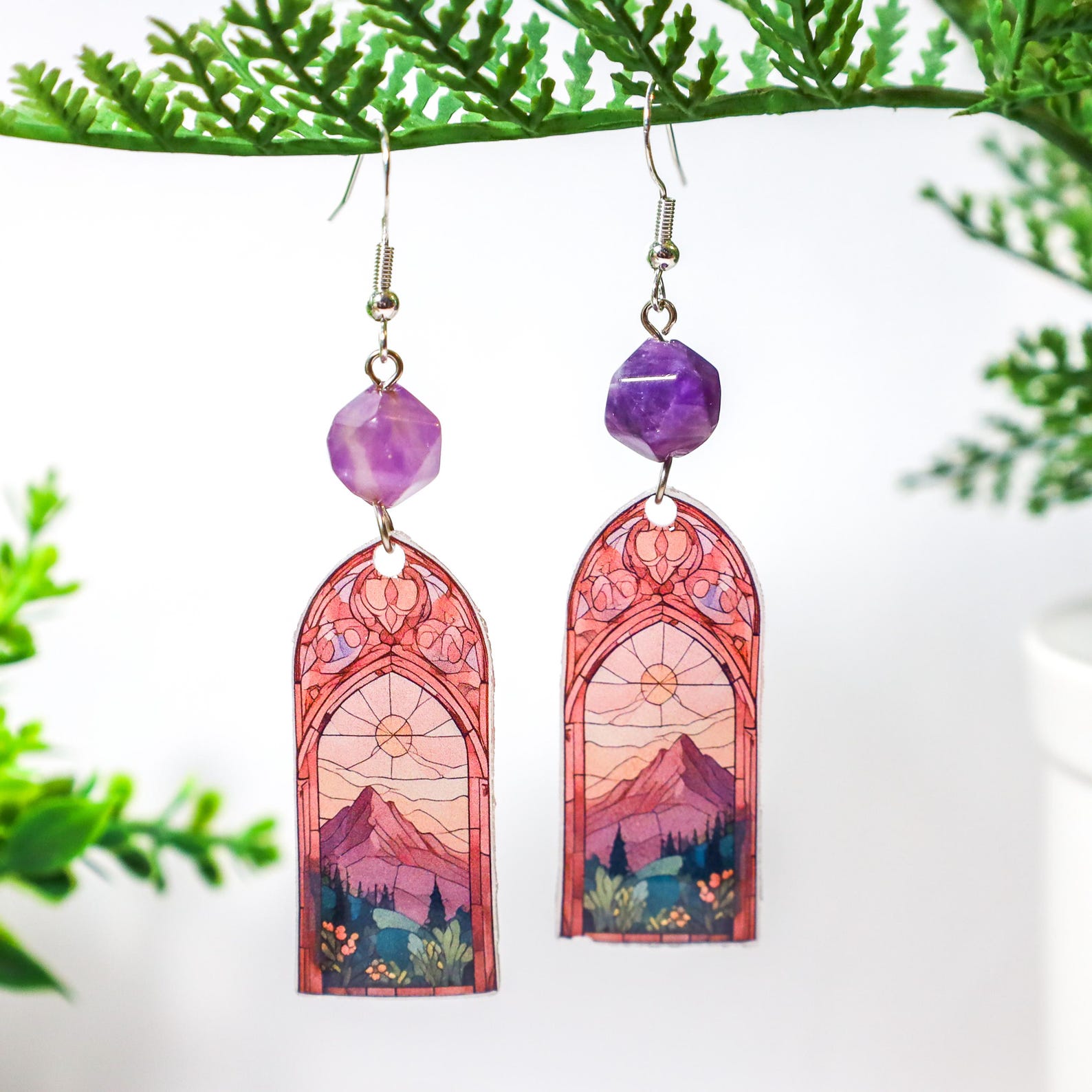 Amethyst Stained Glass Window Alpine Flower Field Light Catching ...