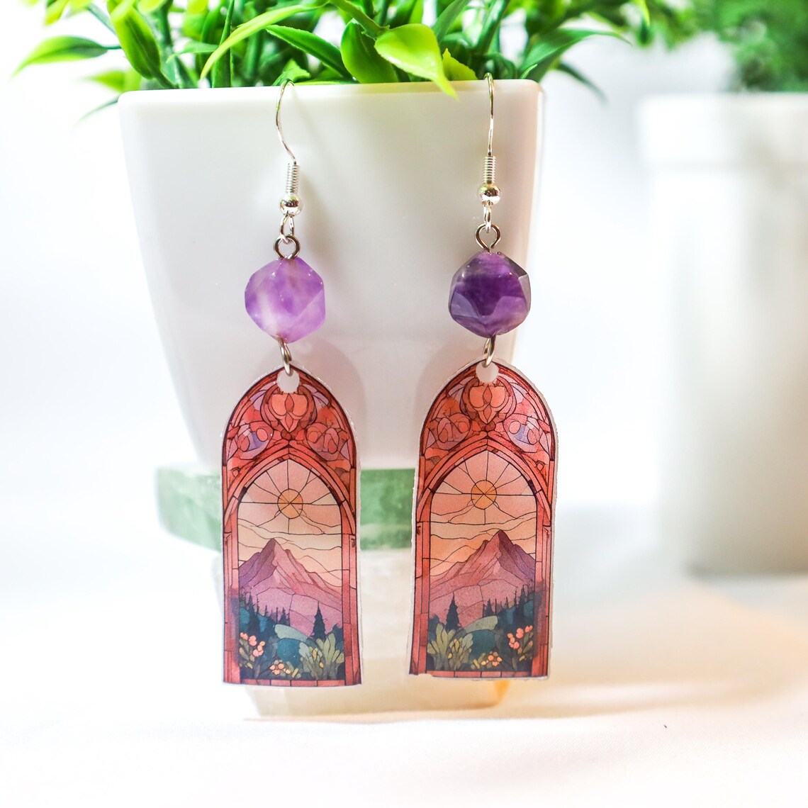Amethyst Stained Glass Window Alpine Flower Field Light Catching ...