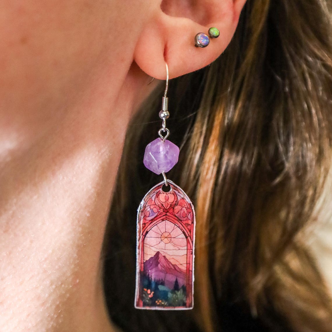 Amethyst Stained Glass Window Alpine Flower Field Light Catching ...
