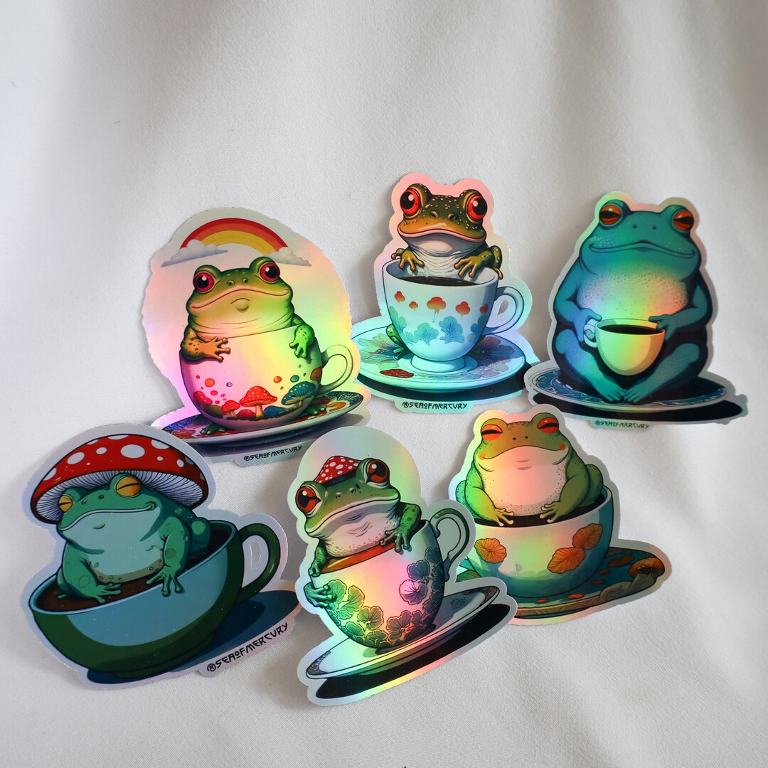 Holographic Frog Mystery Pack Stickers Iridescent Vinyl Stickers for ...