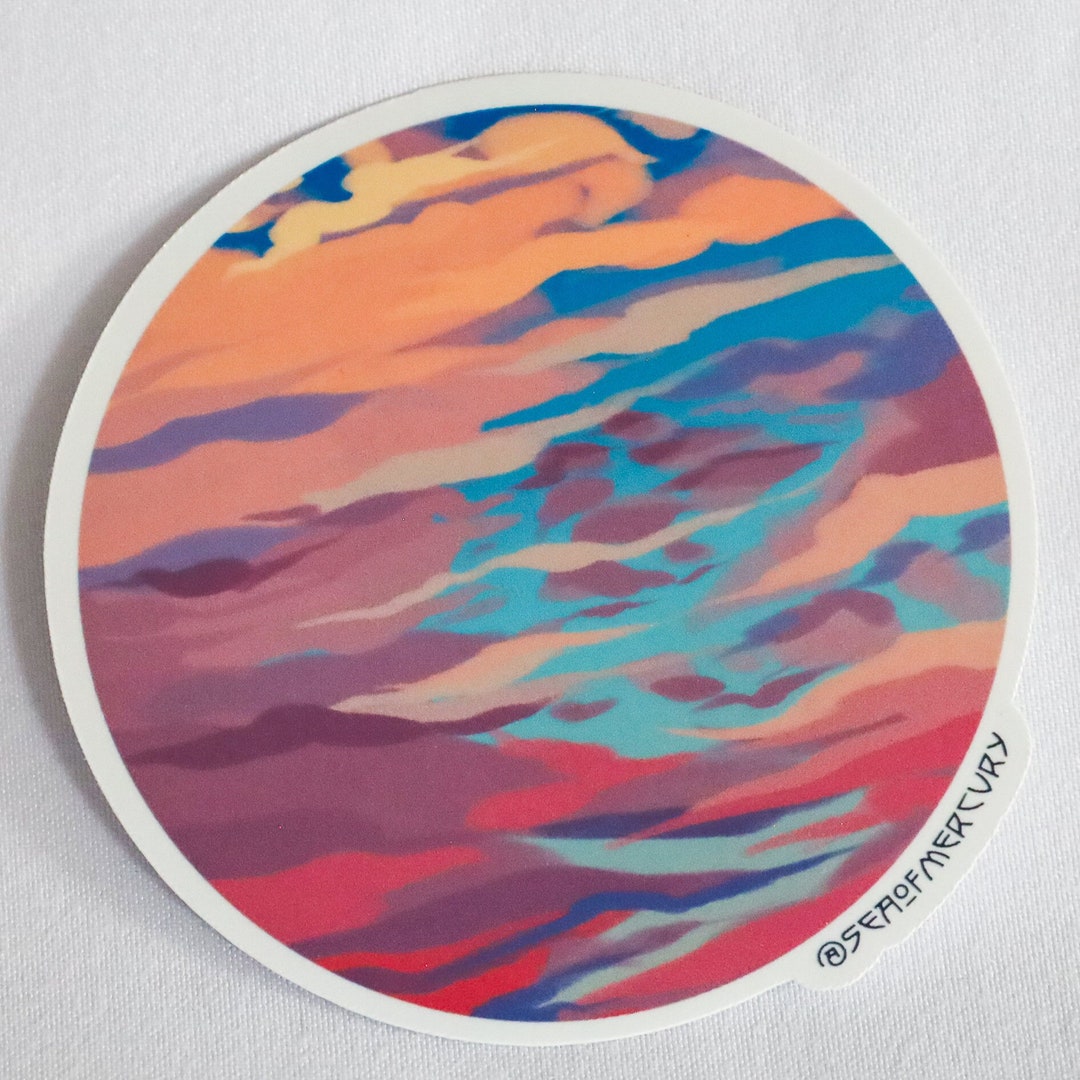 Cotton Candy Cloud Vinyl Handmade Sticker Cloud Nature Sunset - Etsy