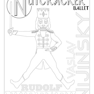 Nutcracker Set of 4 From Ballet Alphabet (2 Coloring Pages - 2 Facing ...