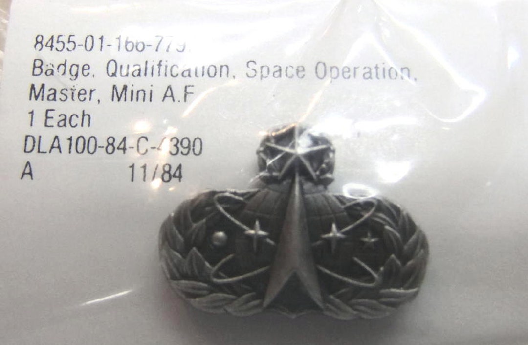 US Air Force Qualification Badge Space Operation Master 1984 - Etsy