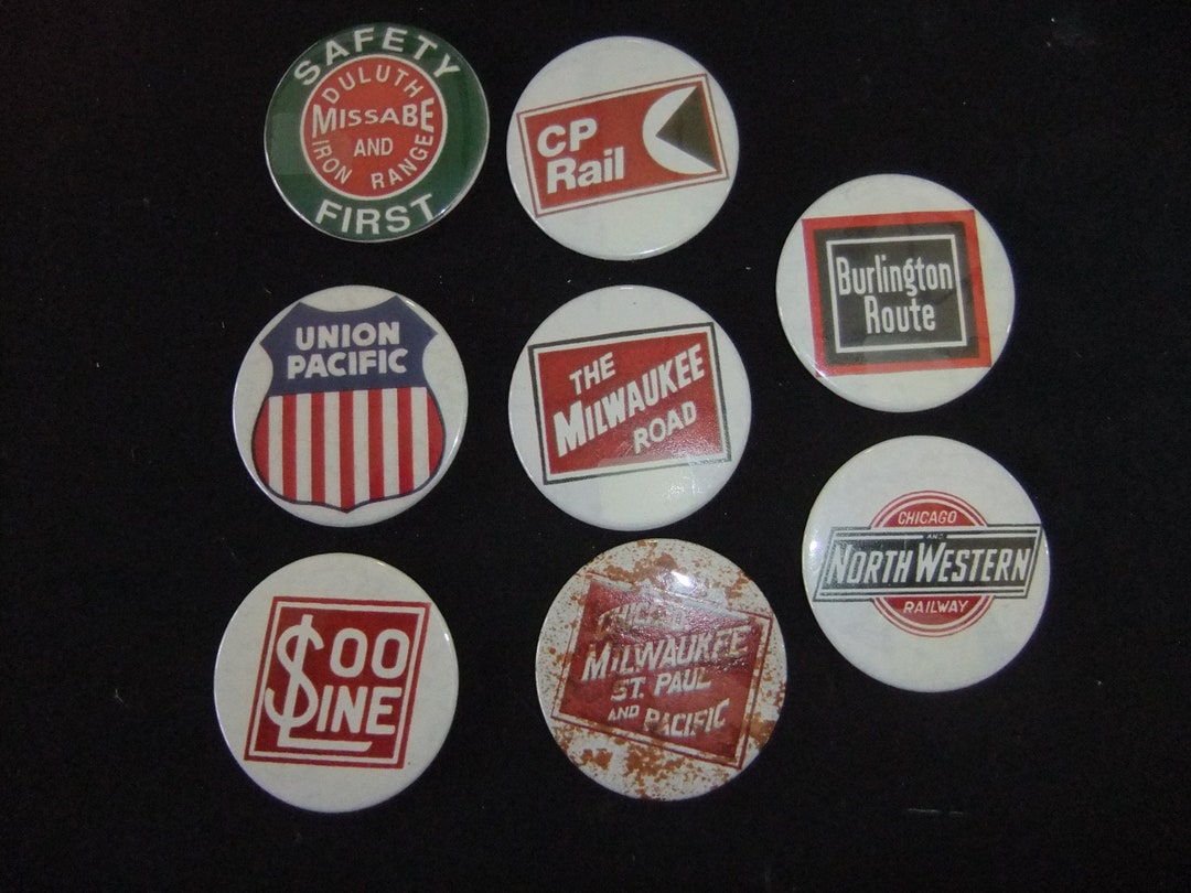 Railroad Lines Button Pins Vintage Lot of 8 - Etsy