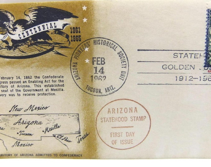 Civil War Centennial Vintage First Day Covers Arizona Civil - Etsy