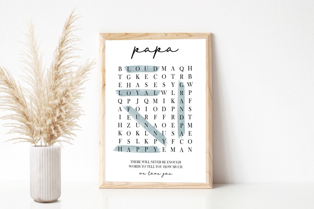 Fathers Day Gift From Kids, Custom Word Search Printable, Custom ...