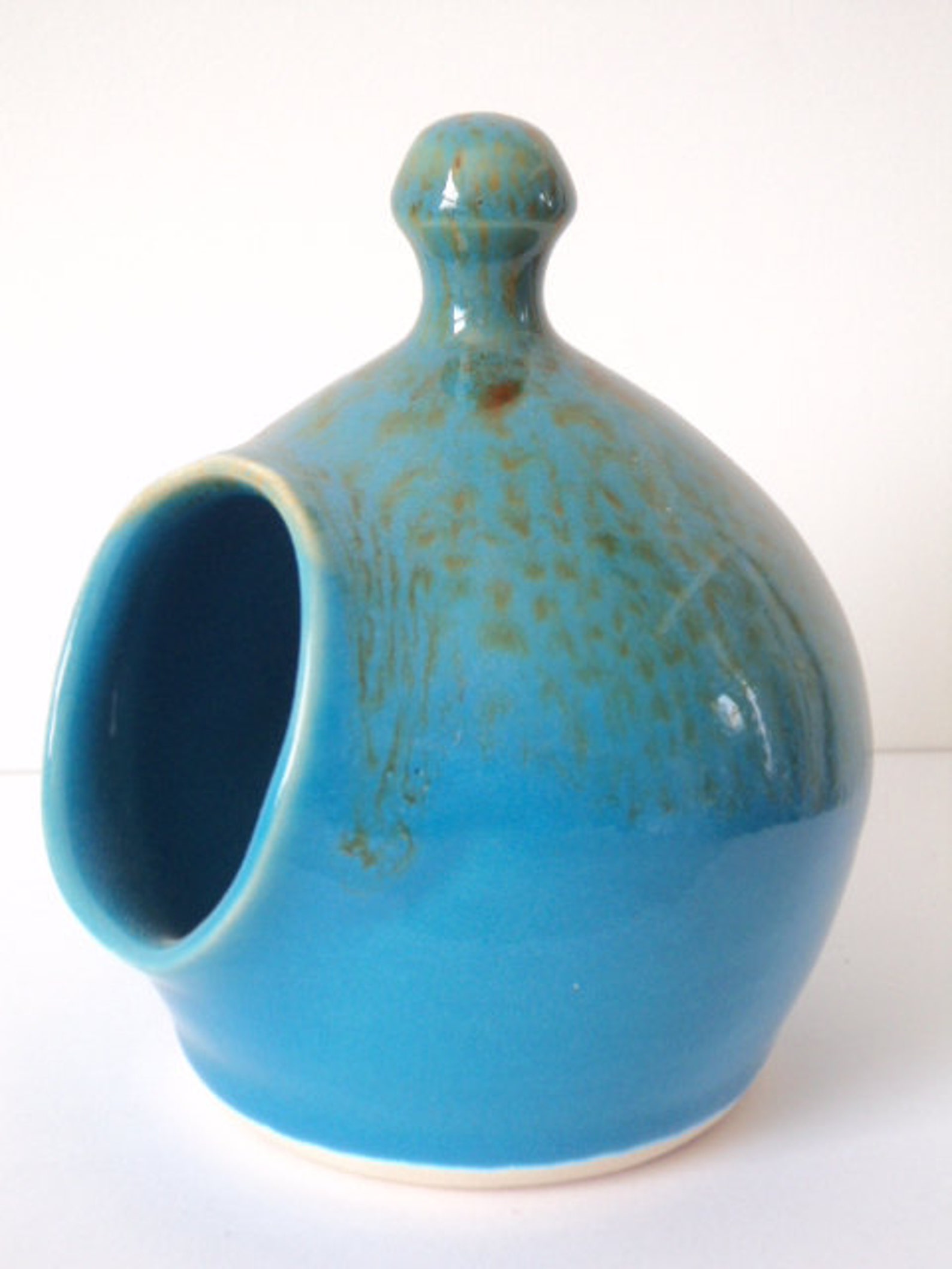 Salt Pig Small in Turquoise glaze with scoop | Etsy