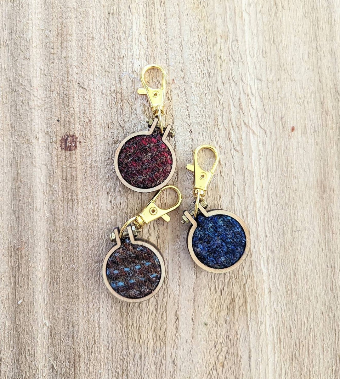 Harris Tweed® Keychain Bridle Tag Tweed Keychain Collar Charm Groomsman ...