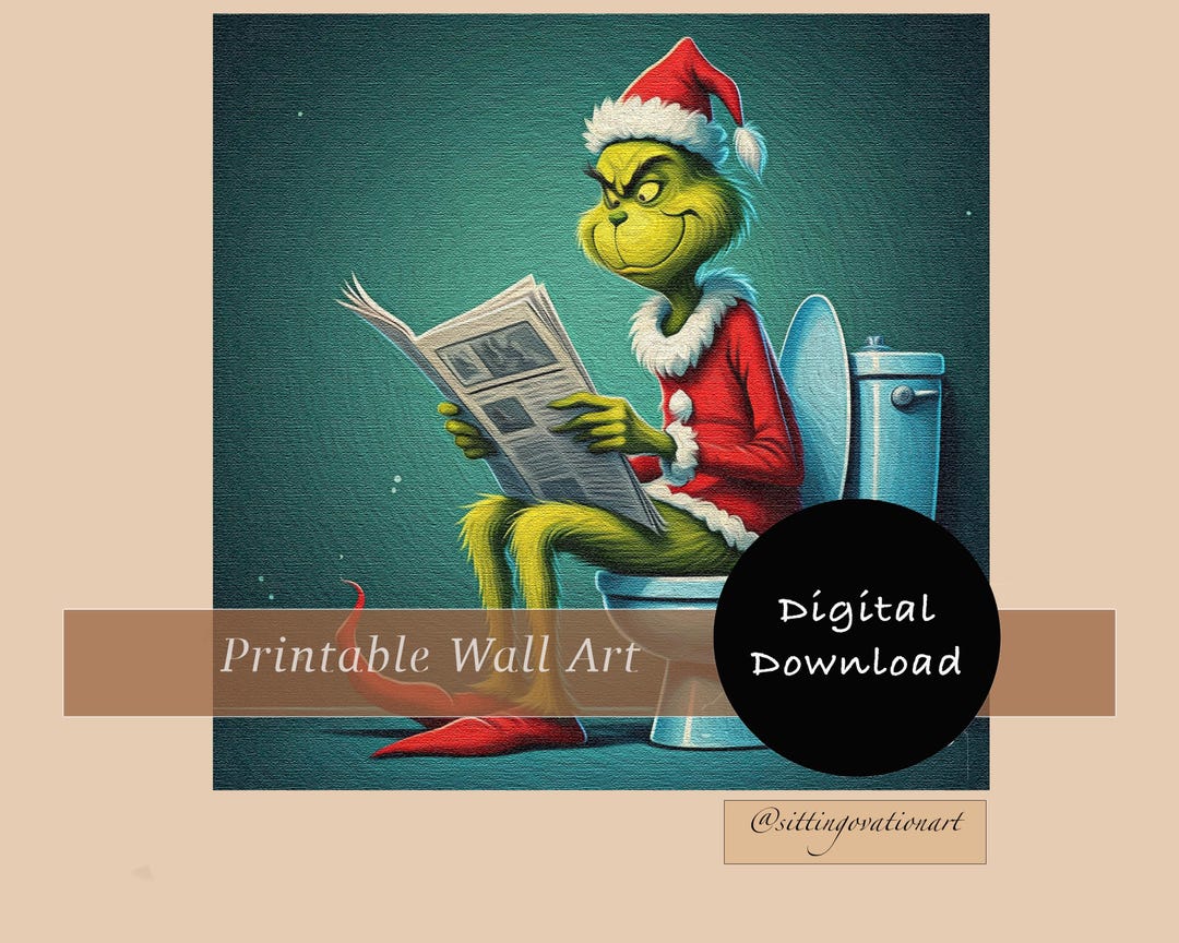 The Grinch Bathroom Art | Digital Download - Etsy