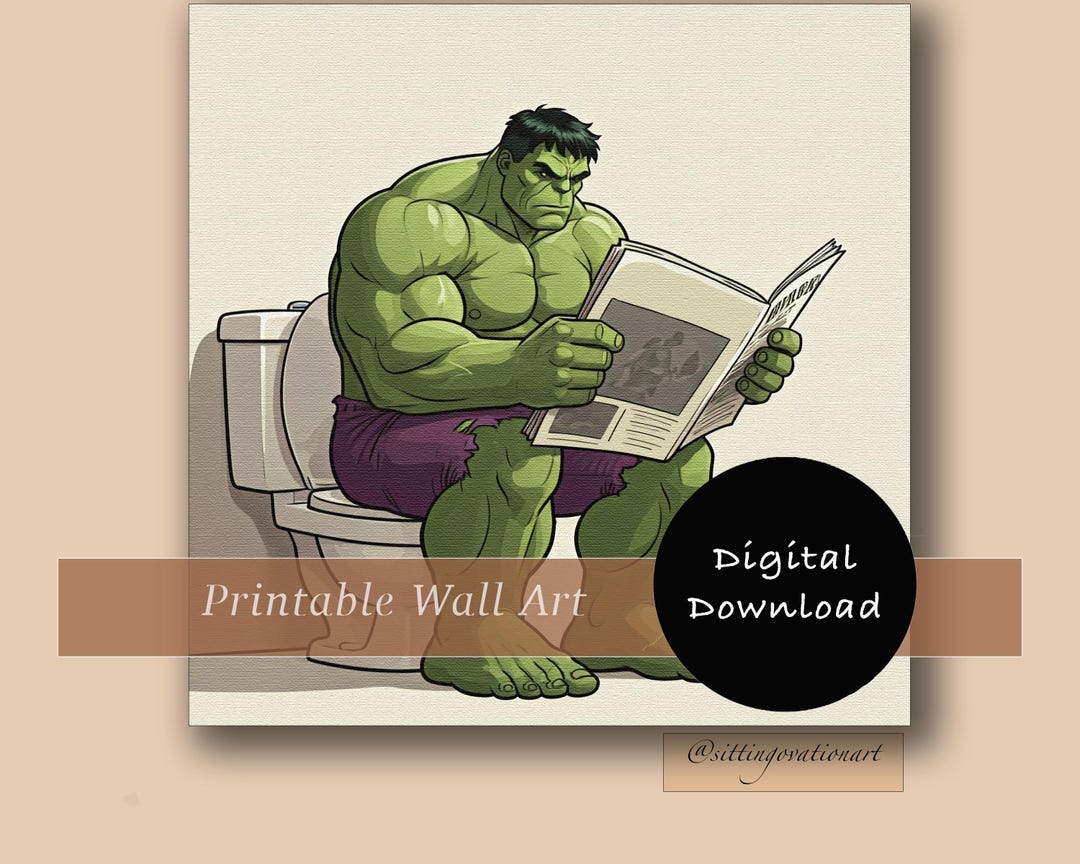 The Hulk Bathroom Art | Digital Download - Etsy
