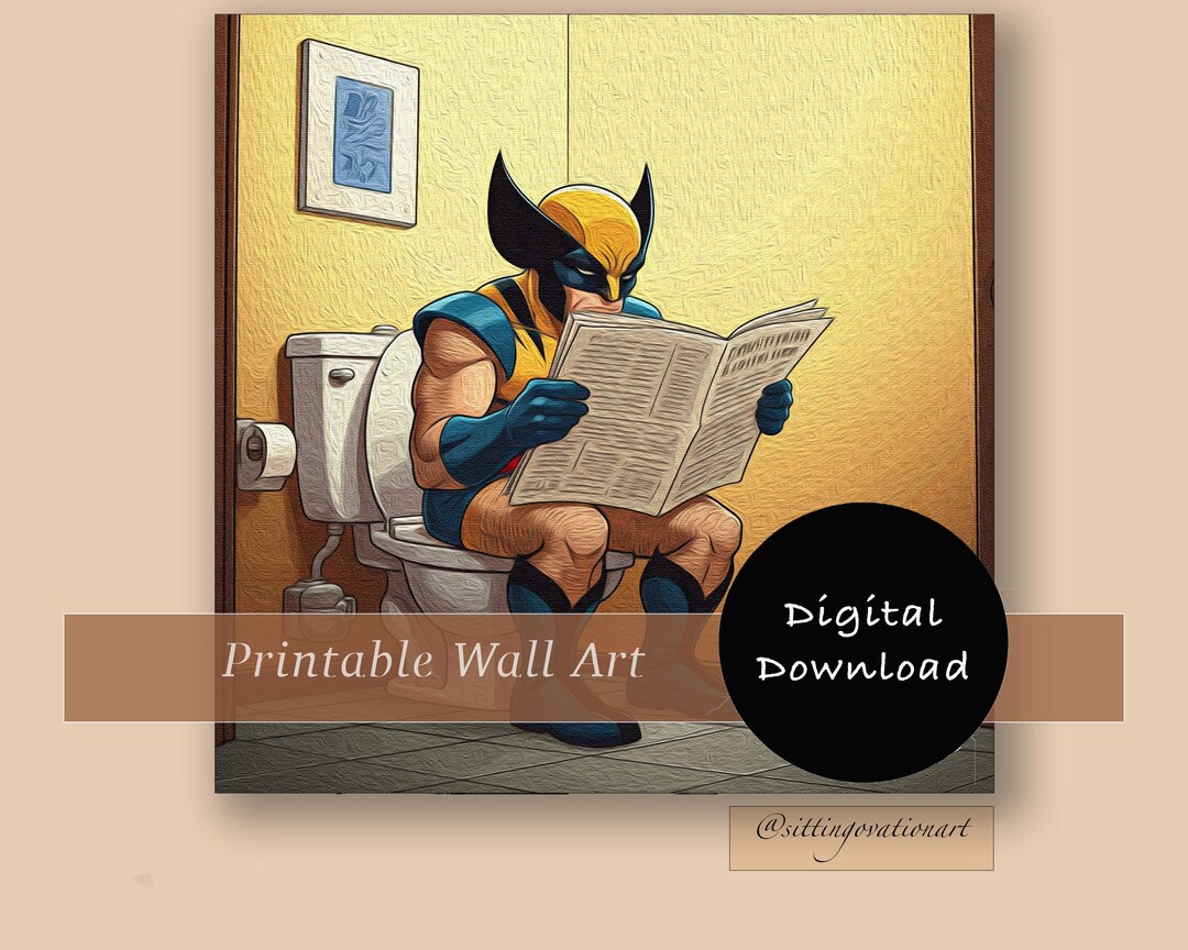 Wolverine Bathroom Art | Digital Download - Etsy