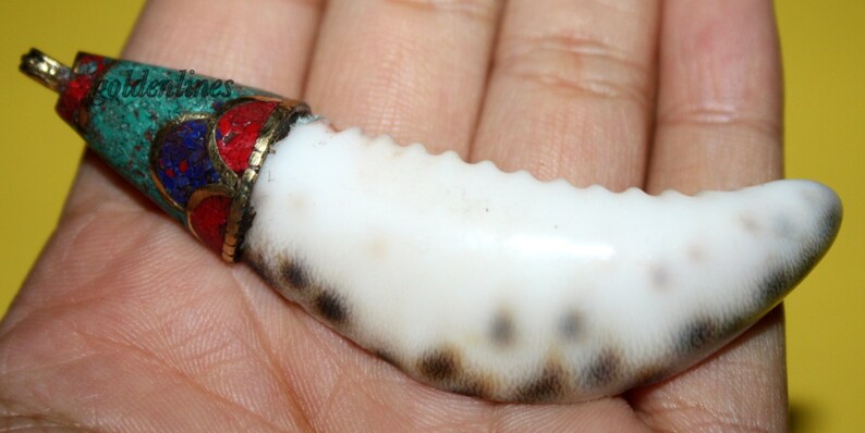 Conch Shell Turquoise Pendant Coral Pendant Nepal Pendant | Etsy