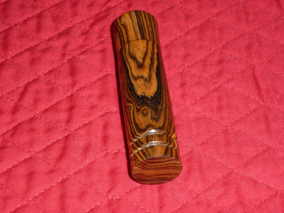 Needle Case Bocote Wood Hand Turned Storage Box - Etsy