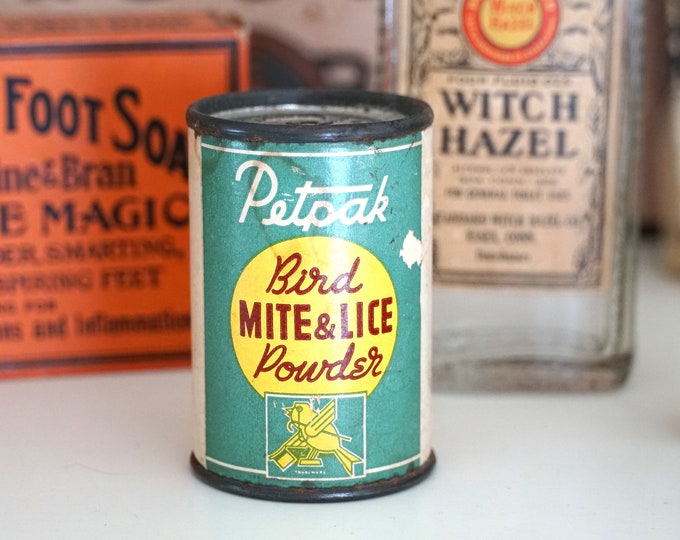 Vintage 1920s - 1930s Petpak Bird Mite & Lice Powder 1/2 Oz Tin, Blue ...