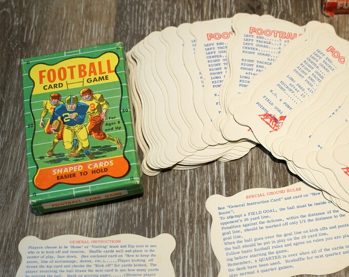 Vintage 1950s Warren Built Rite Football Card Game No 443F, Shaped ...