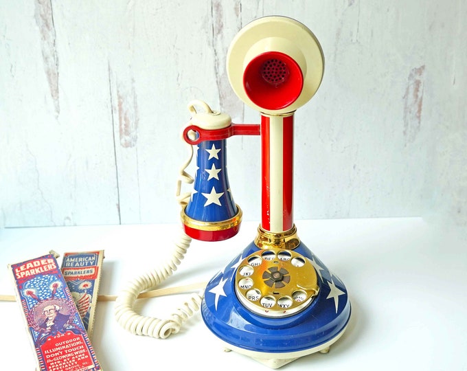 Vintage 1973 Western Electric Patriotic Stars & Stripes Candlestick ...