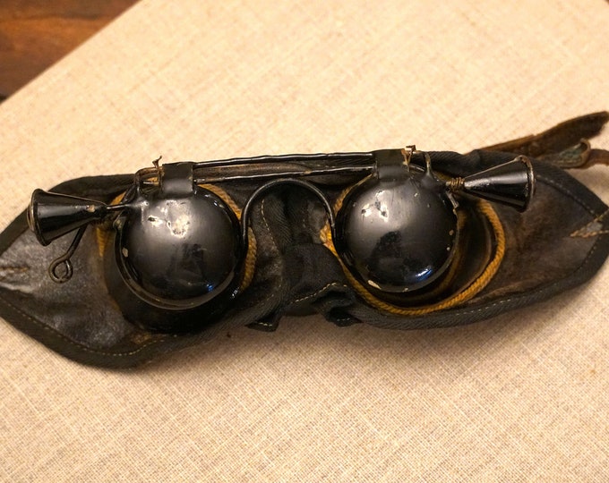 Antique 1800s Cinder Goggles Safety Glasses for Railroad Air Ship Crew ...