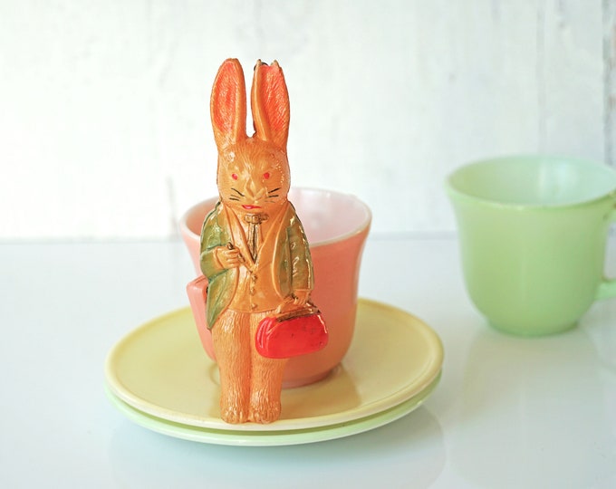 Vintage 1930s Celluloid Rabbit Ornament, Easter Decoration ...