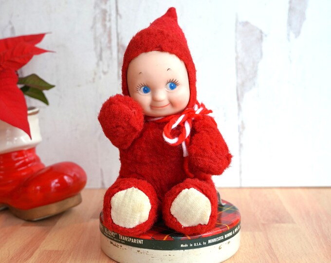 Vintage Knickerbocker Plush Kewpie 8 1/2", Rose O'neill, Cameo, Red ...