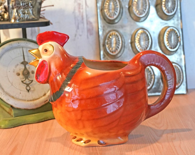 Vintage 1940s Shawnee Pottery Chanticleer Rooster Pitcher, HTF Color ...