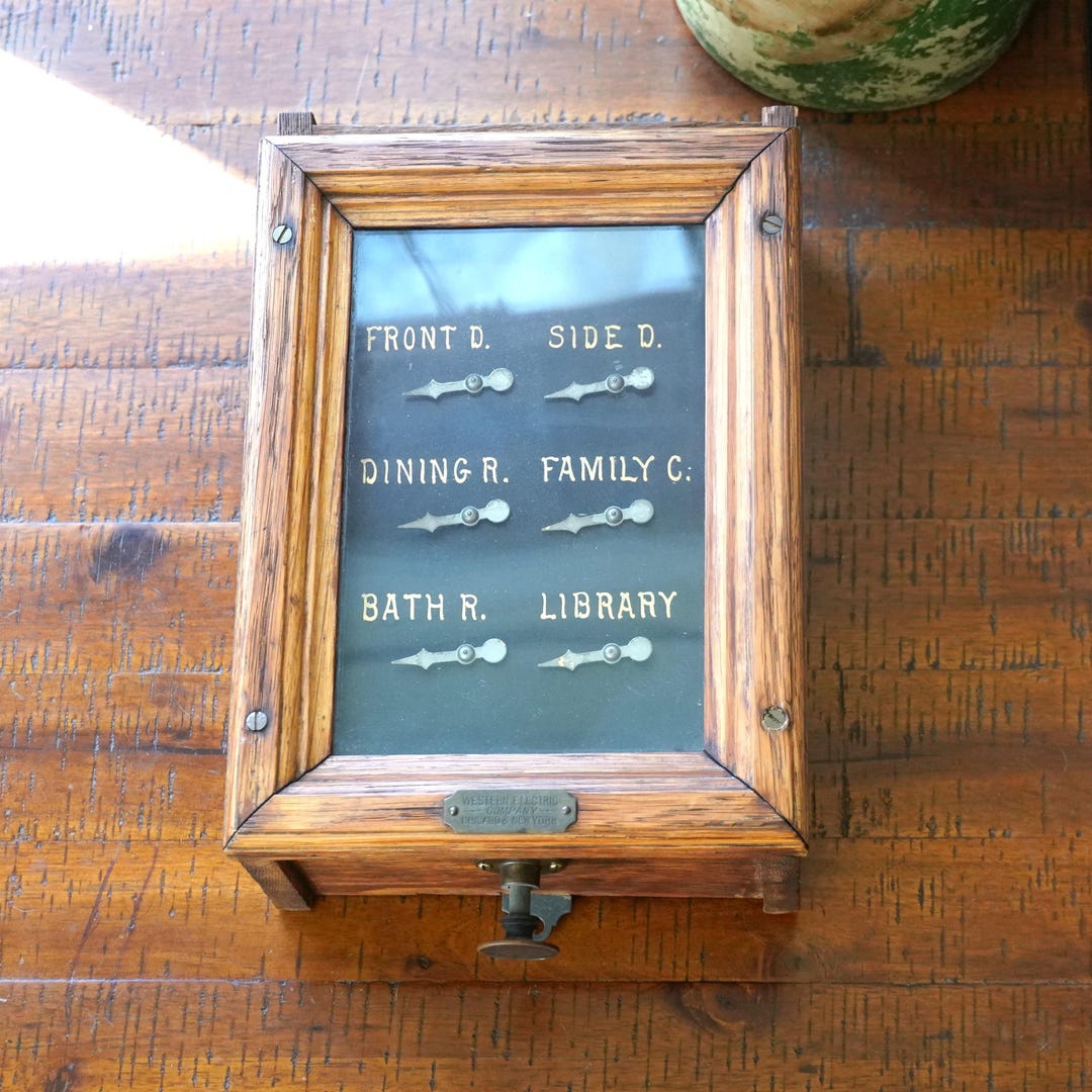 Antique Western Electric Butler's Service Call Box, Pat 1897, Wood ...