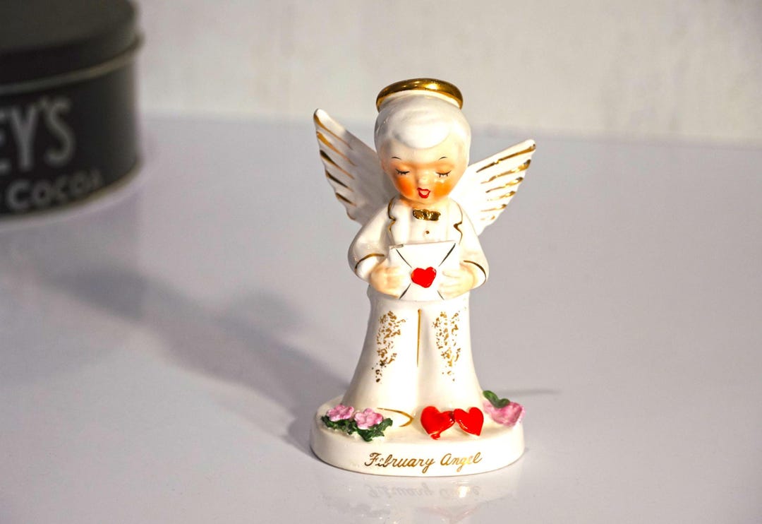 Vintage 1956 Napco Porcelain February Angel Boy A1925 - Valentine Angel ...
