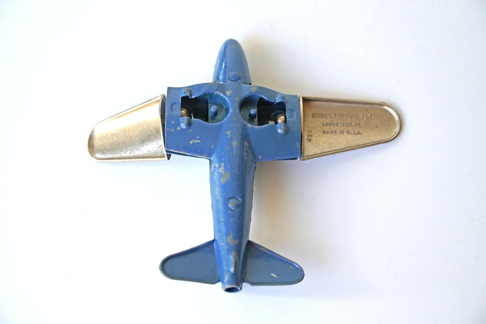 Vintage 1957 Hubley Kiddie Toy Die-cast Blue & Silver Jet - Etsy