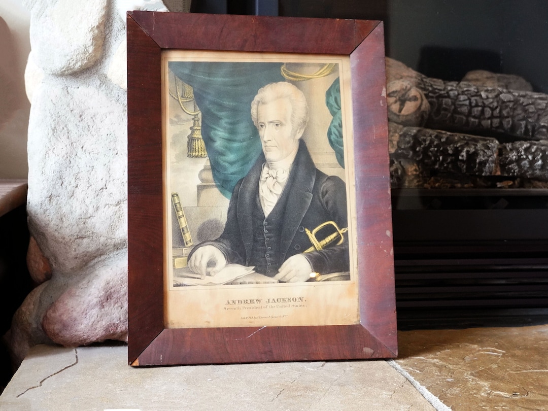 Antique 1840s Framed Litho of Seventh President Andrew Jackson, From ...