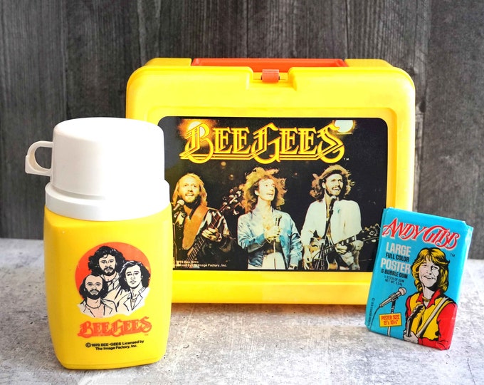 Vintage 1978 Bee Gees Yellow Plastic Lunch Box & Thermos, Unopened Andy ...