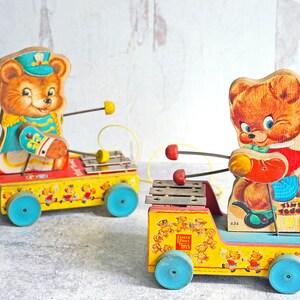 Vintage Fisher Price Tiny Teddy Zilo 1955 634 and 1962 635, Two ...