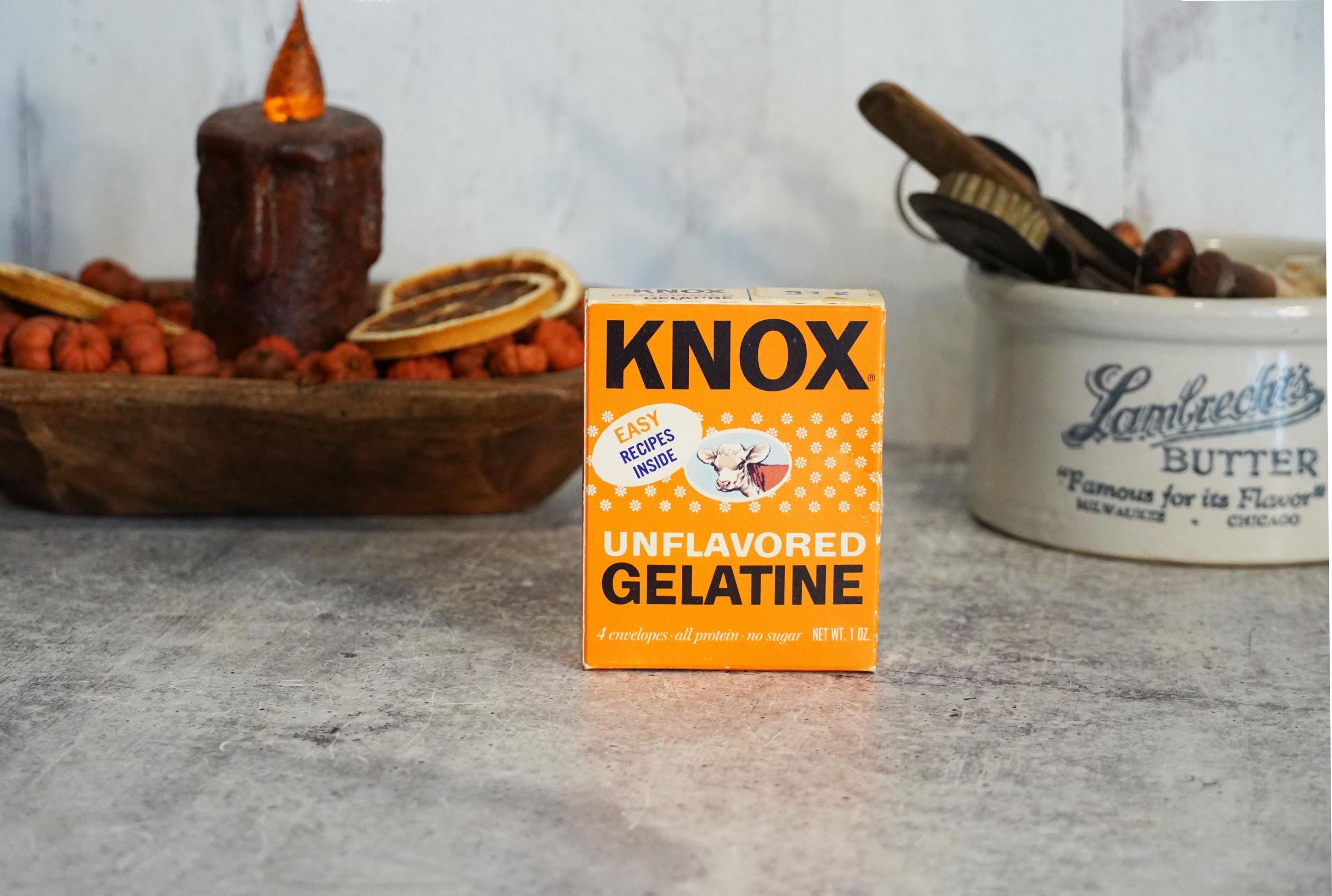 Vintage 1960s Unopened Knox Gelatin Box, Cow, Mid-century Design, Food ...