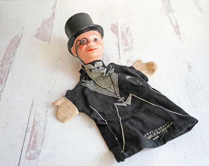 Vintage 1938 Charlie Mccarthy Hand-puppet, Composition Head and Top Hat ...