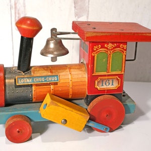 Vintage 1949 Fisher Price Looky Chug Chug, No 161, Wood Toy Train ...