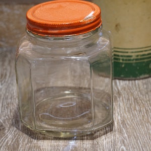 Vintage 1940s Hazel Atlas Glass Small Hoosier Jar Octagon | Etsy