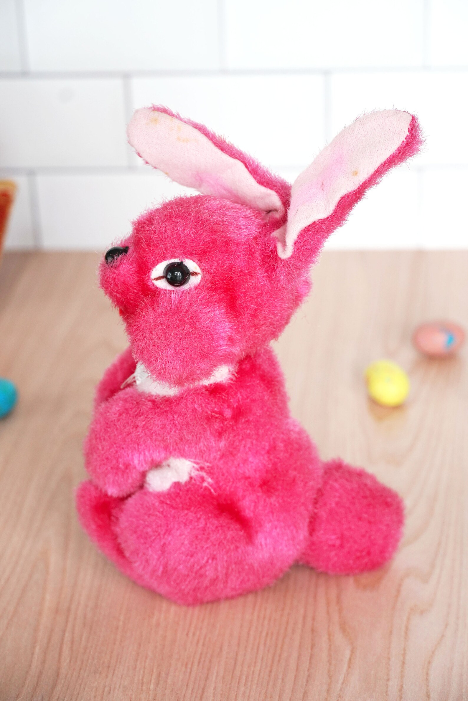 Vintage Mid Century Hot Pink Easter Bunny Plush 8 - Etsy