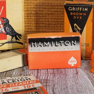 Vintage 1935 Hamilton Orange Playing Cards, Rare Orange & Black ...